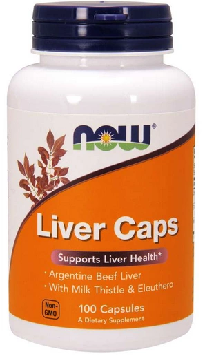NOW Foods Liver Caps wyciąg z wątroby wołowej 100 kapsułek | Suplementy ...